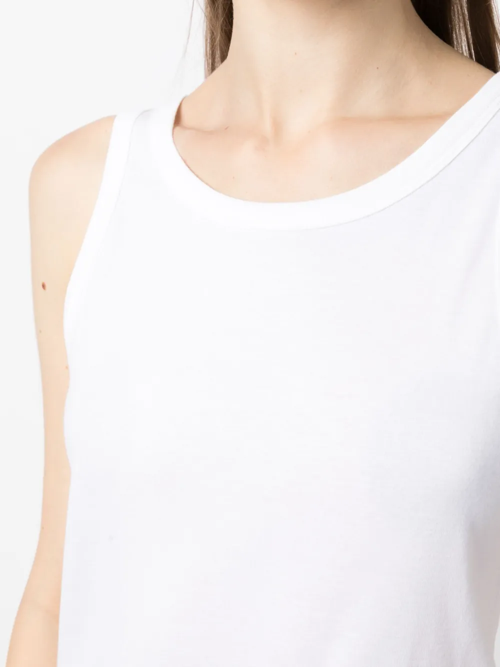 The Row Frankie Scoop-neck Organic-cotton Jersey Tank Top In White ...