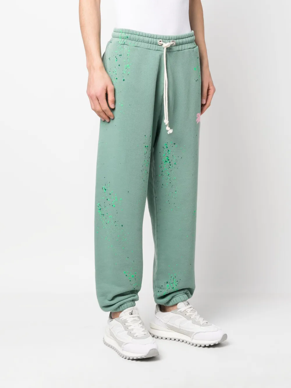 Palm Angels Paint-splatter Track Pants In Green | ModeSens