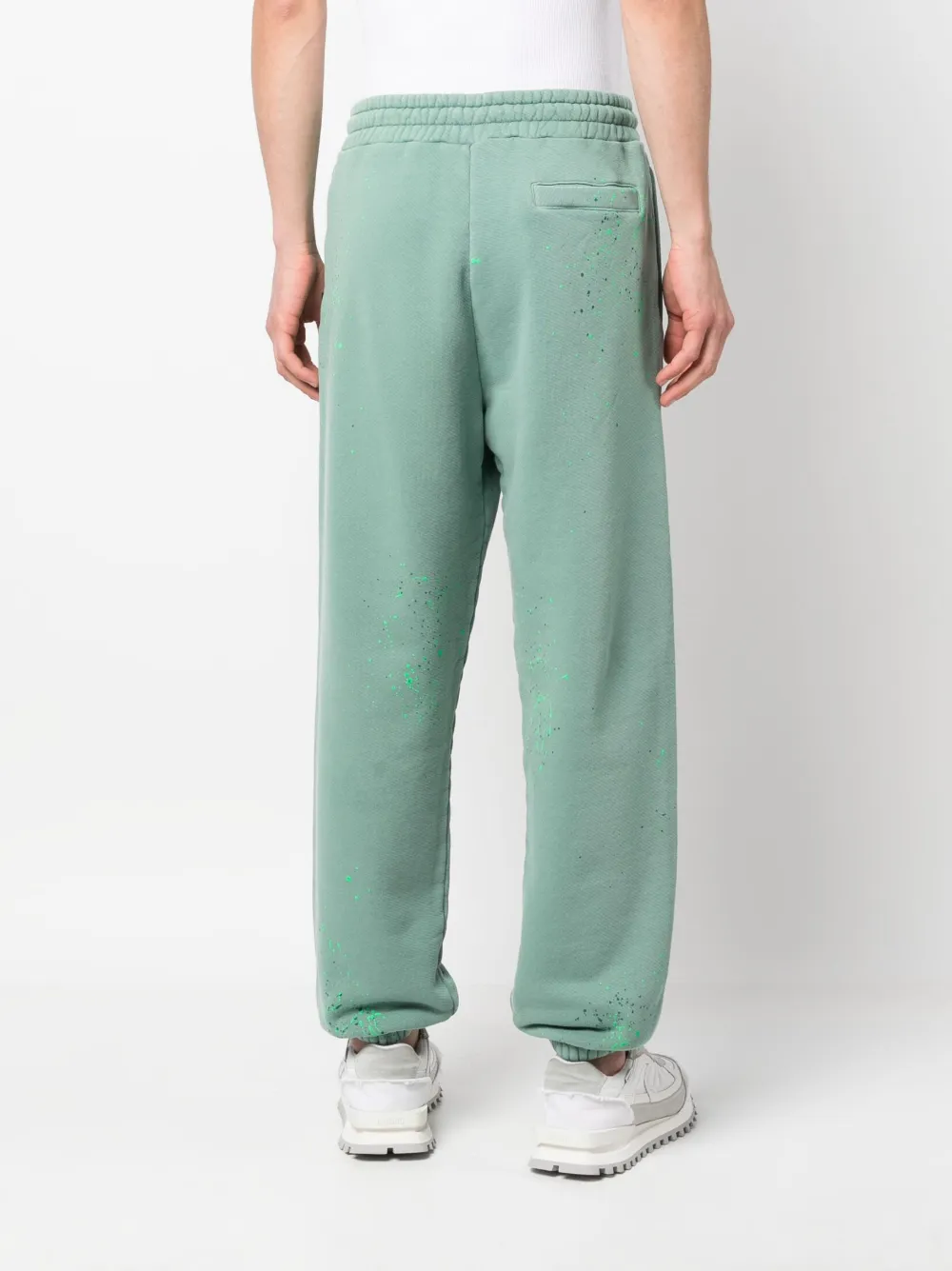 Palm Angels Paint-splatter Track Pants In Green | ModeSens