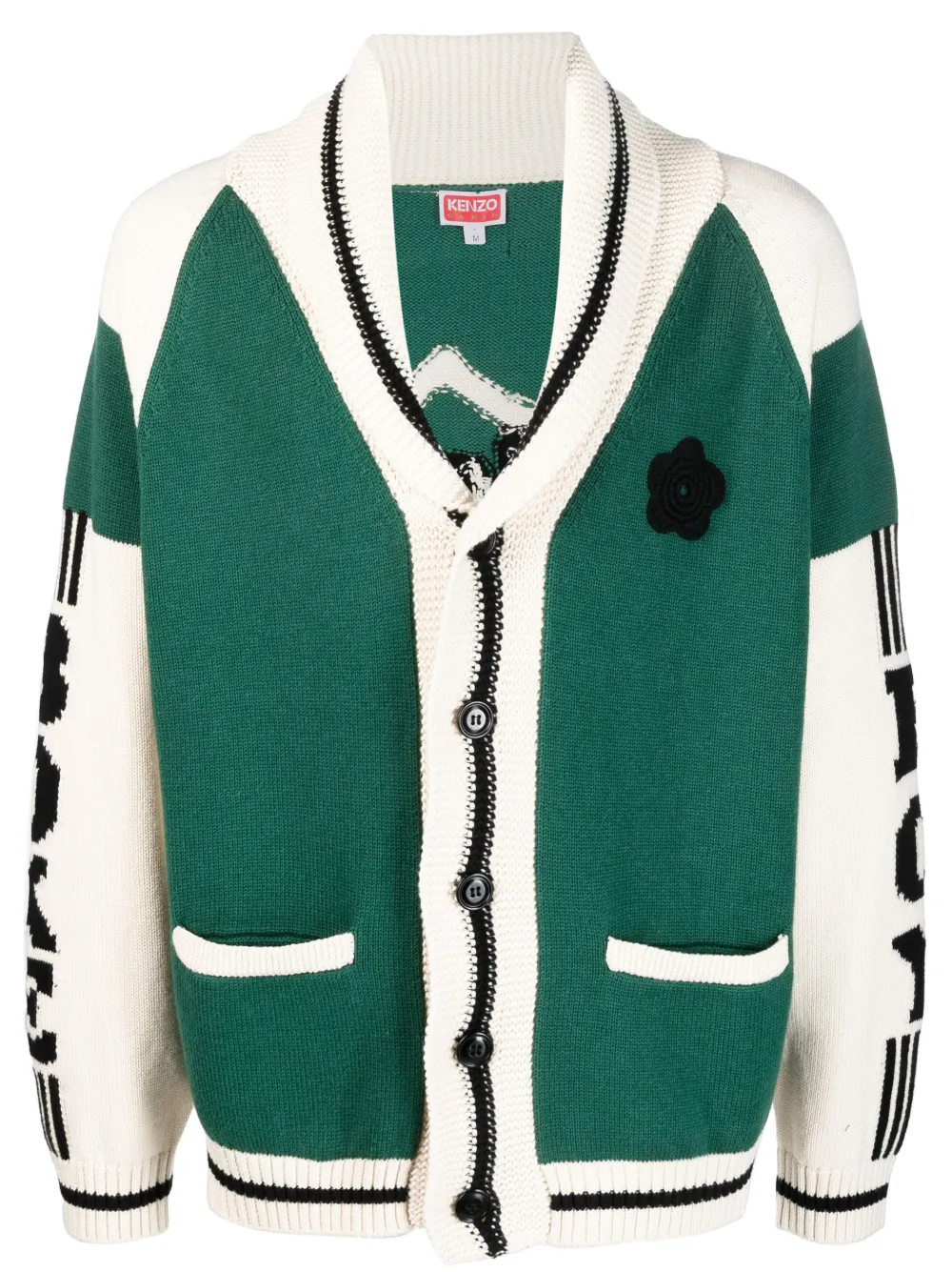 Kenzo Boke Boy Two-tone Cardigan In Green | ModeSens