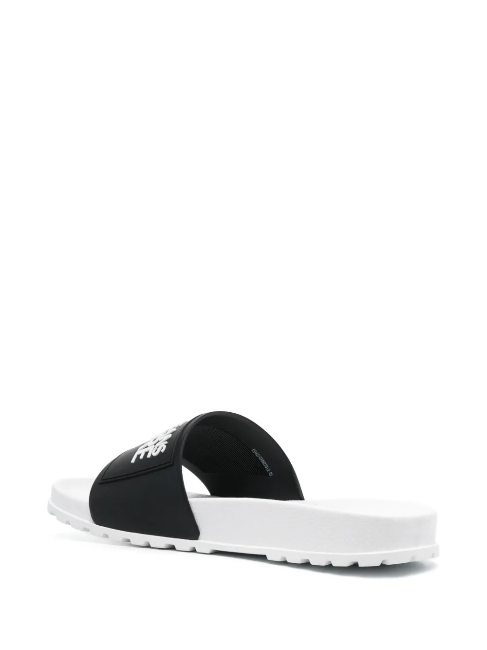 Versace Jeans Couture White & Black Embossed Pool Slides | ModeSens