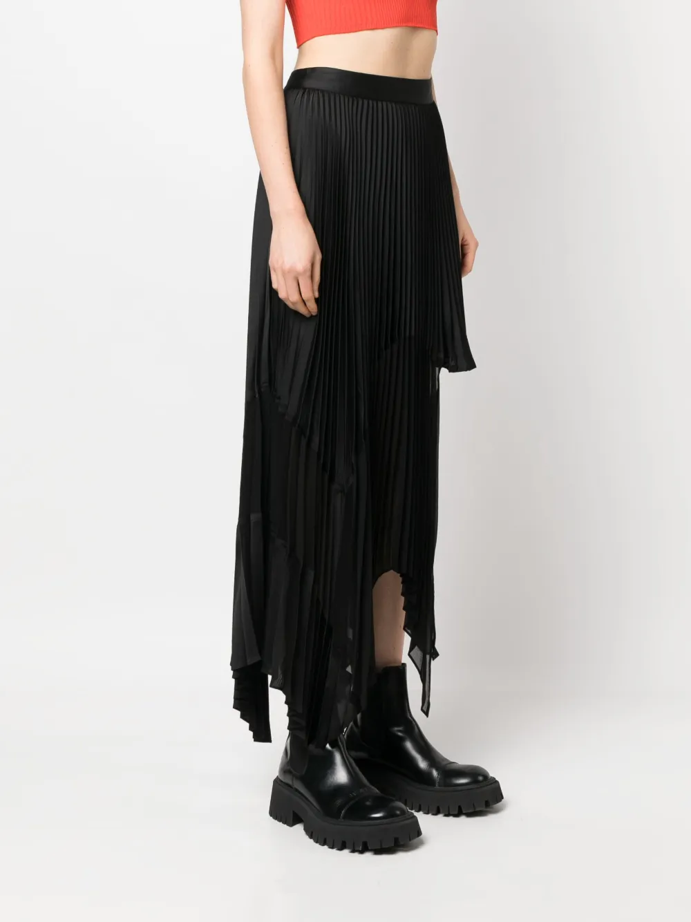 Alice Olivia Fraley Asymmetric Pleated Skirt Farfetch
