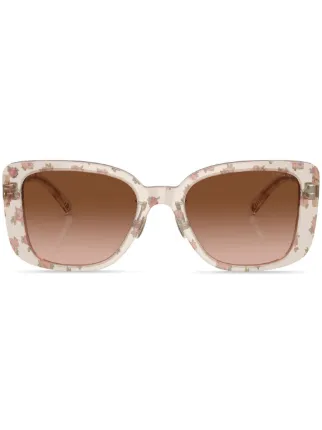 Coach floral-print Square Sunglasses | Pink | FARFETCH