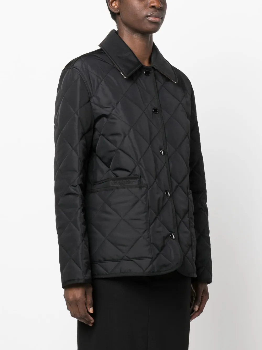 Burberry Embroidered Logo Coach Jacket | Black | FARFETCH UK