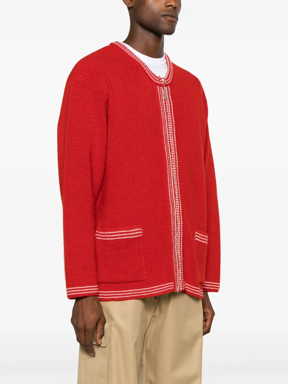 BODE Shaker Stitch Wool Cardigan - Farfetch