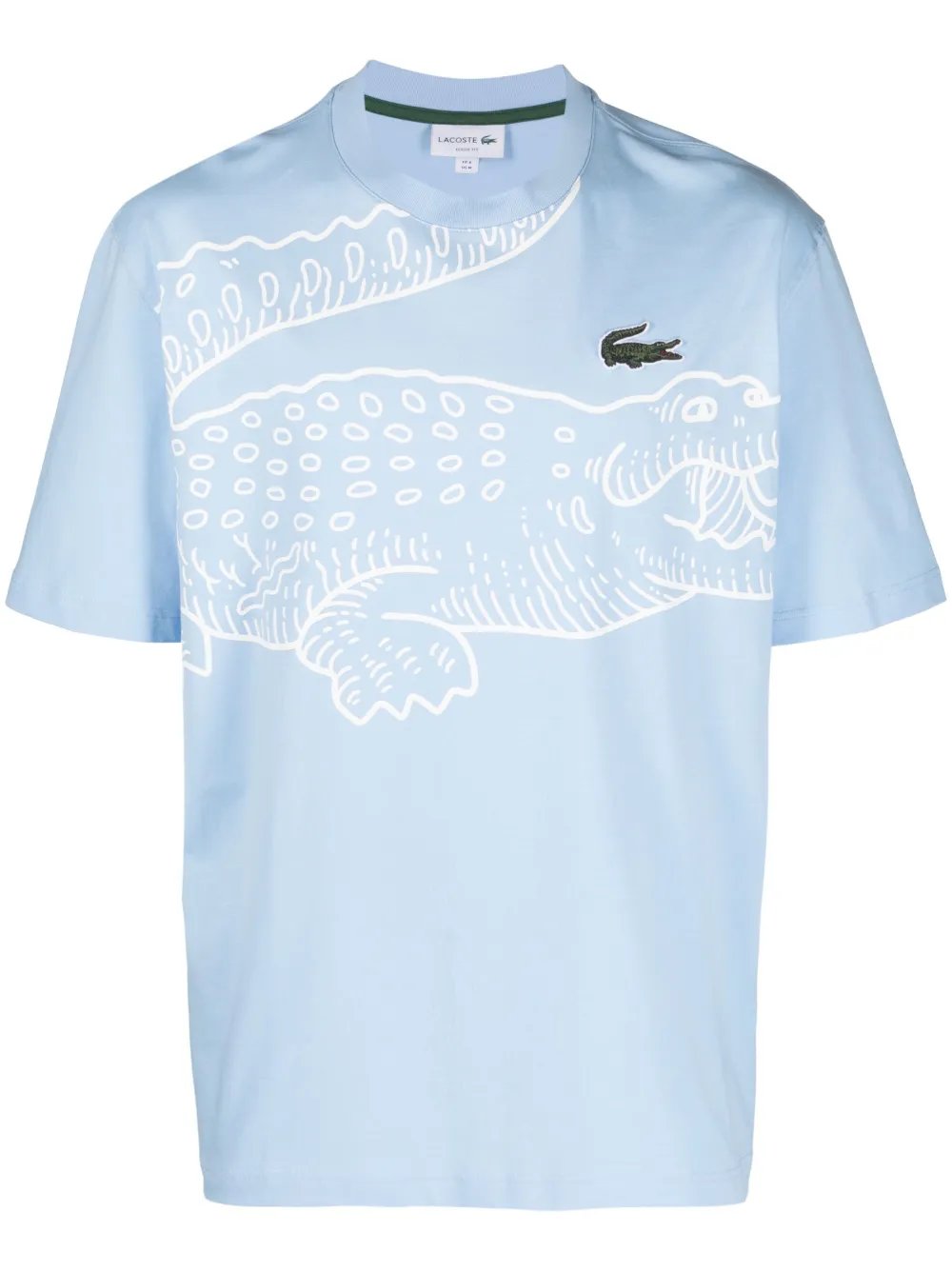 Lacoste Signature logo-print organic-cotton T-shirt - Farfetch