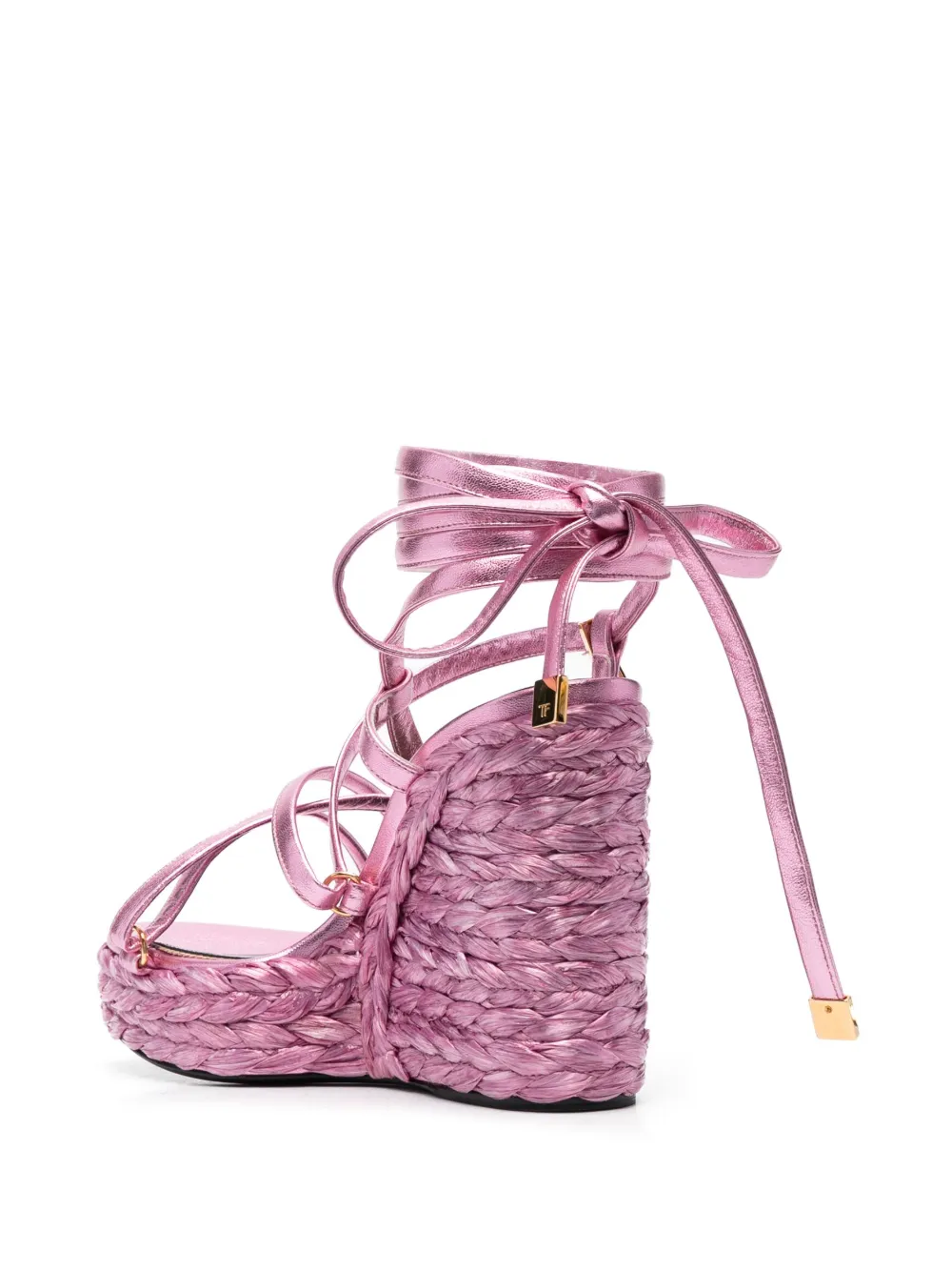 Tom Ford Padlock 110mm Rope Wedge Sandals In Rosa | ModeSens