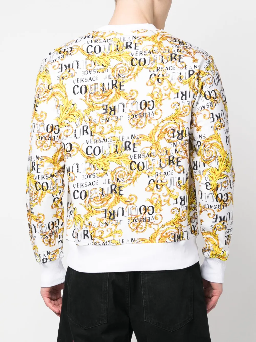 Versace Jeans Couture Logo Couture-print Cotton Sweatshirt In White ...