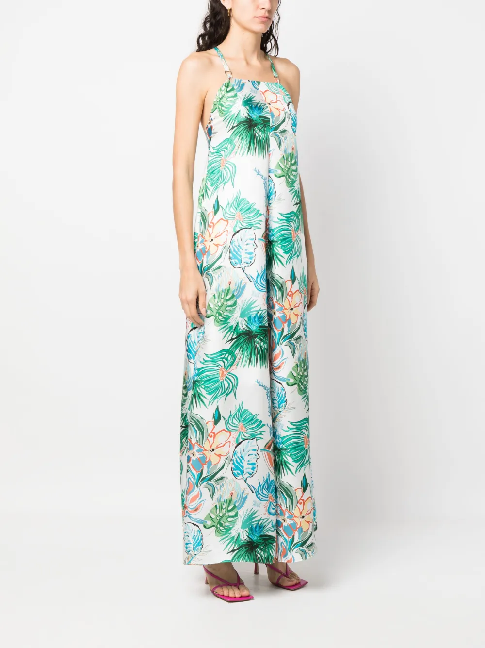 Max Mara floral-print Sleeveless Long Dress | Neutrals | FARFETCH