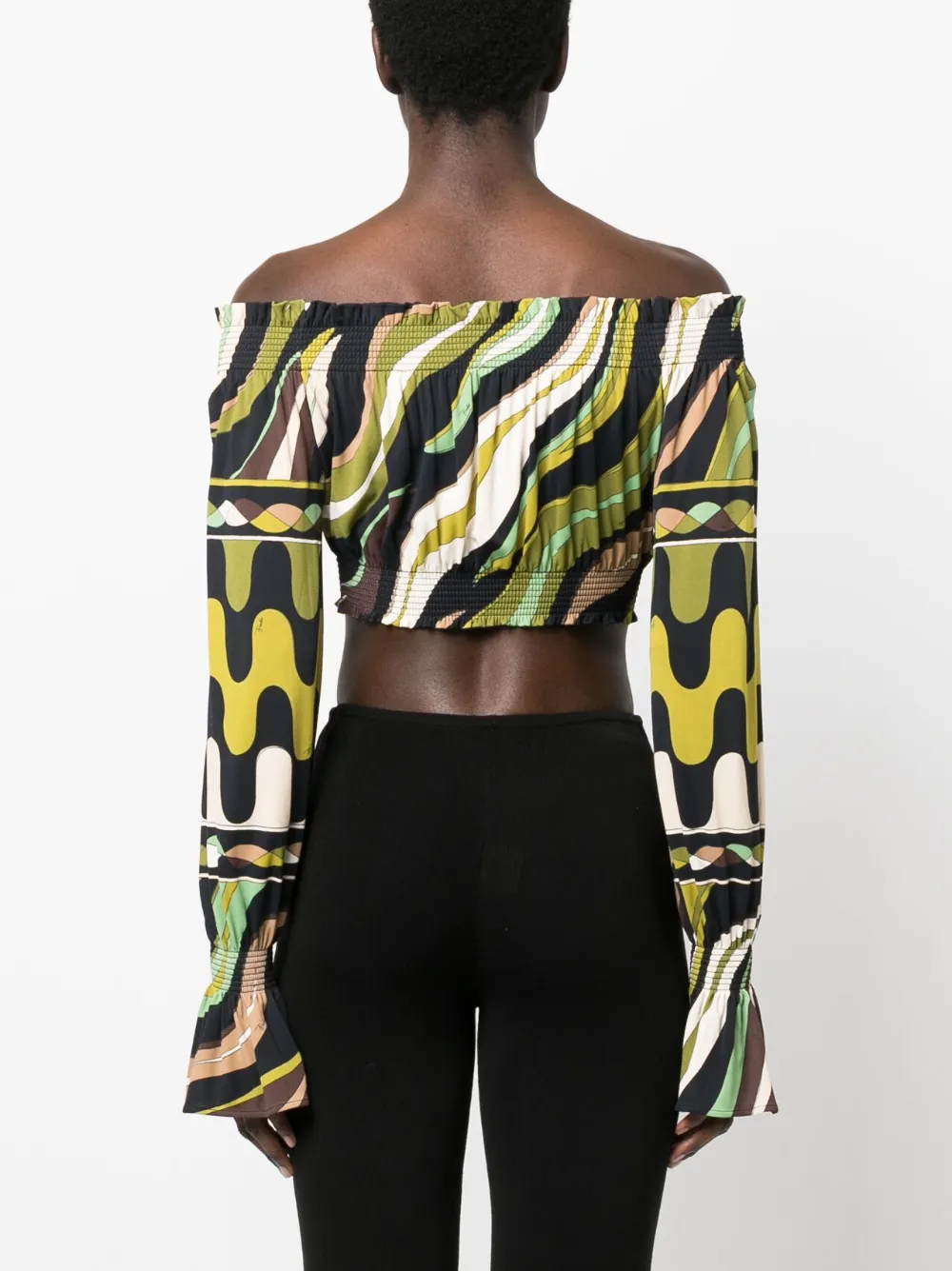 PUCCI Fiamme-print Crop Top - Farfetch