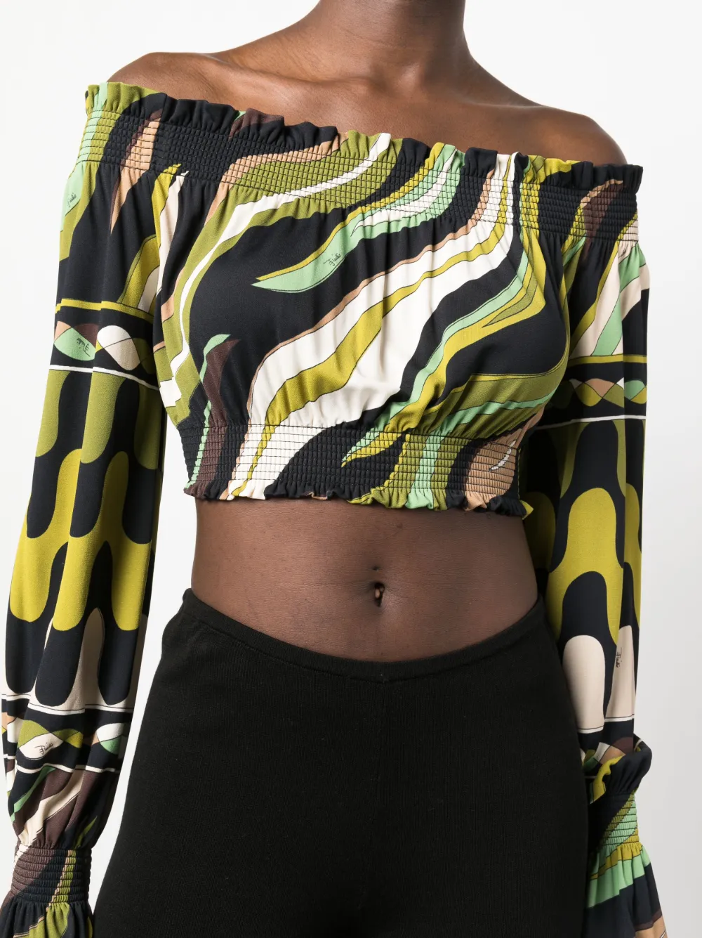 PUCCI Fiamme-print Crop Top - Farfetch