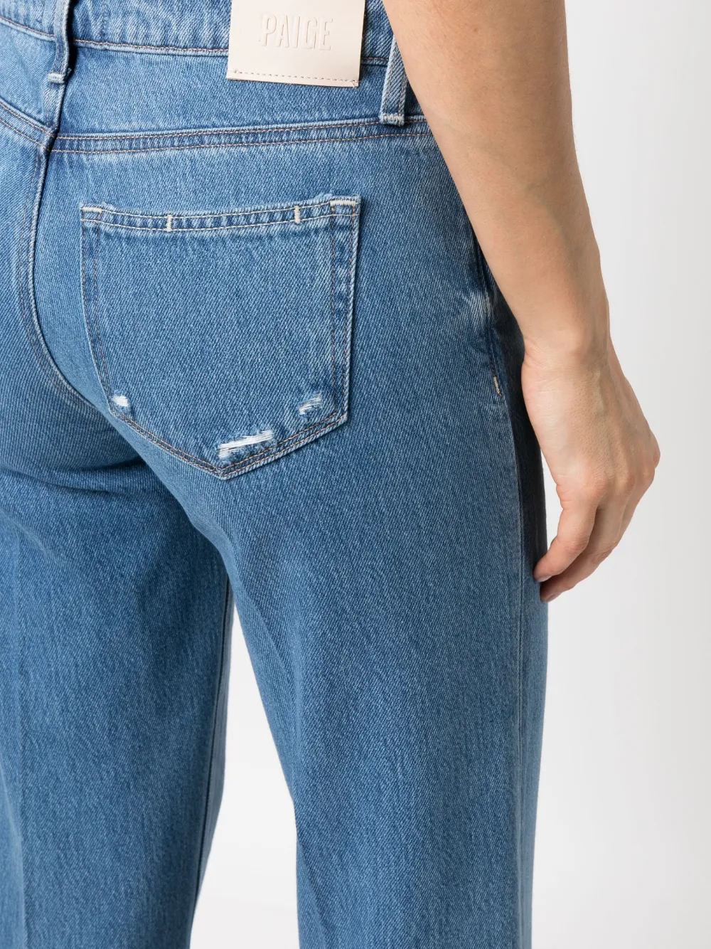 PAIGE logo-patch straight-leg Jeans - Farfetch