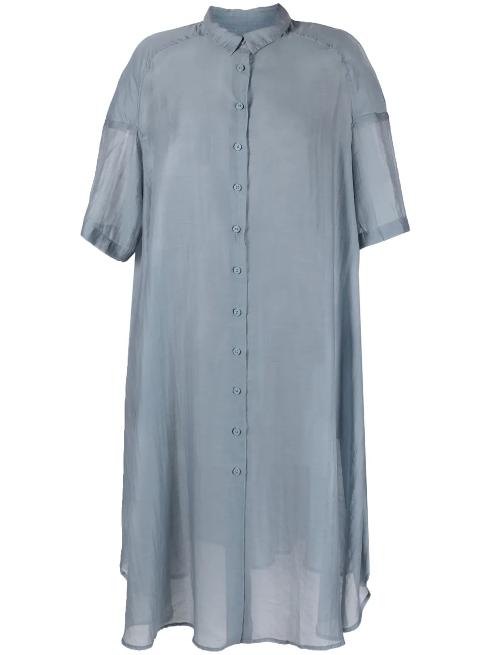 Rundholz Sheer-overlay Shirt Dress In Blue | ModeSens