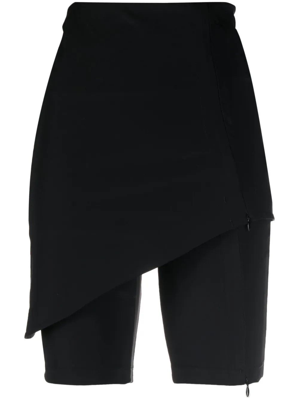 Johanna Parv Zipped Asymmetric Shorts-lined Mini Skirt In Schwarz ...