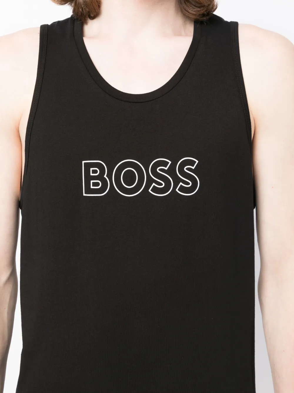 BOSS logo-print Cotton Tank Top - Farfetch