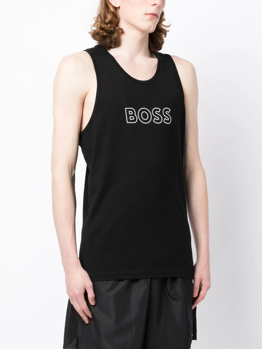 BOSS logo-print Cotton Tank Top - Farfetch