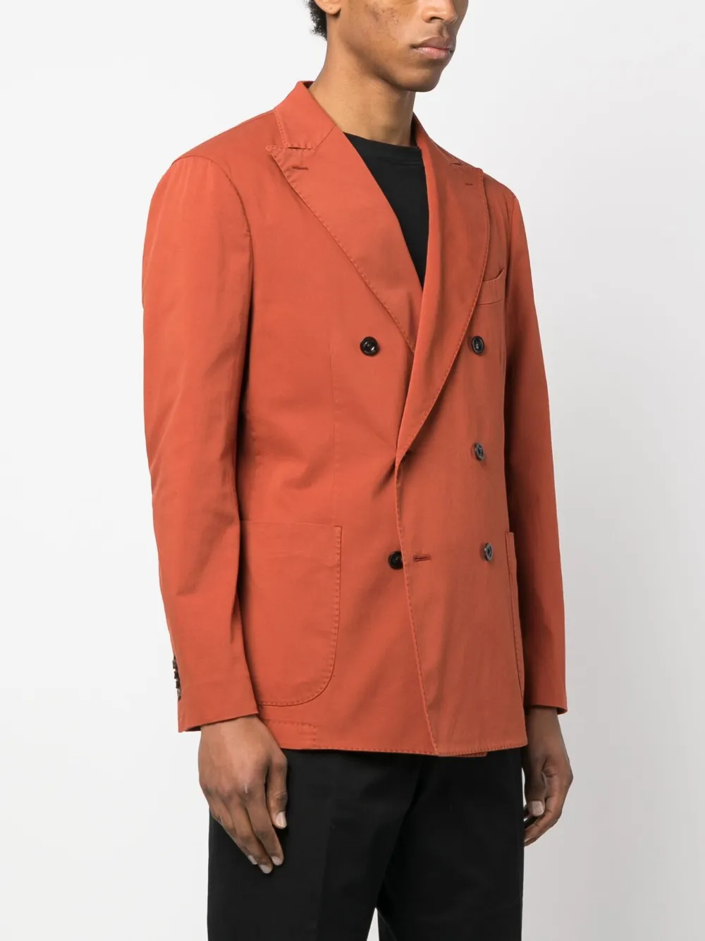 Boglioli Double-breasted Jacket In Orange | ModeSens