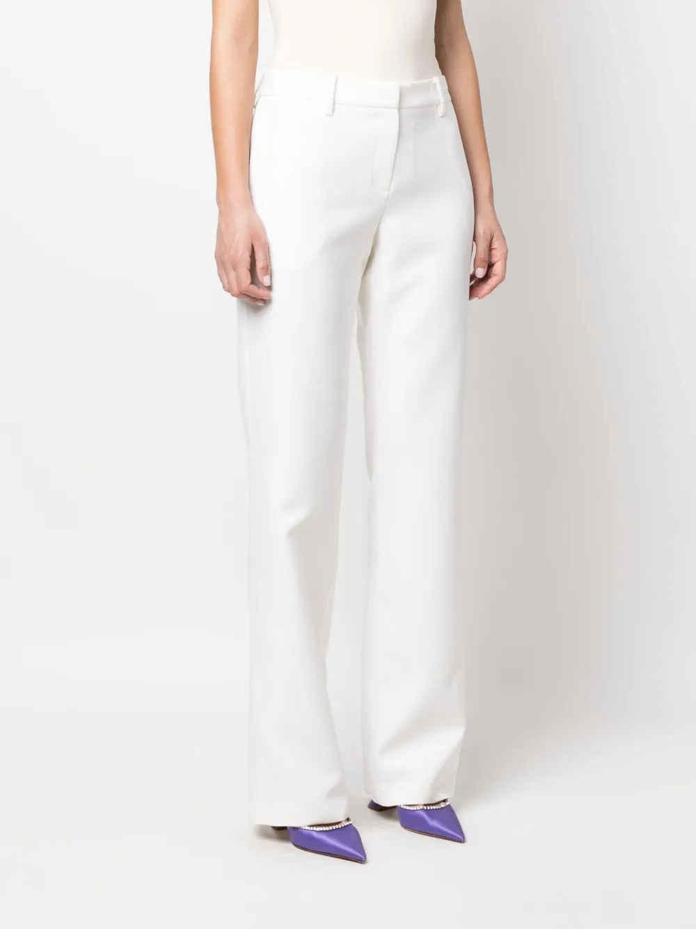 Magda Butrym Tailored High Waisted Trousers In Nude Modesens