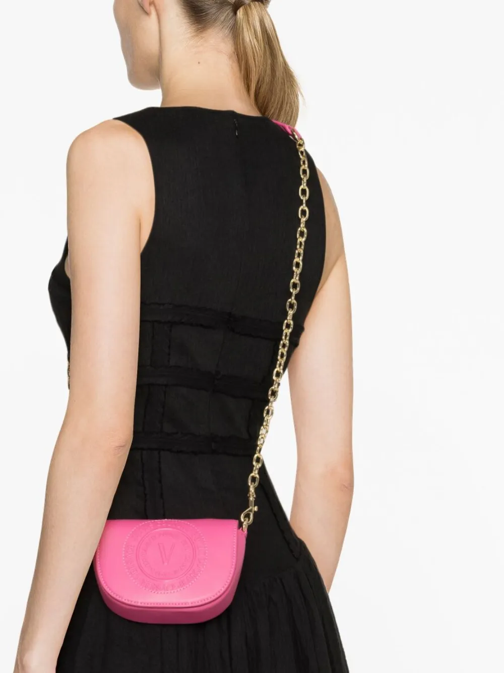 Versace Jeans Couture embossed-logo chain-link Bag - Farfetch