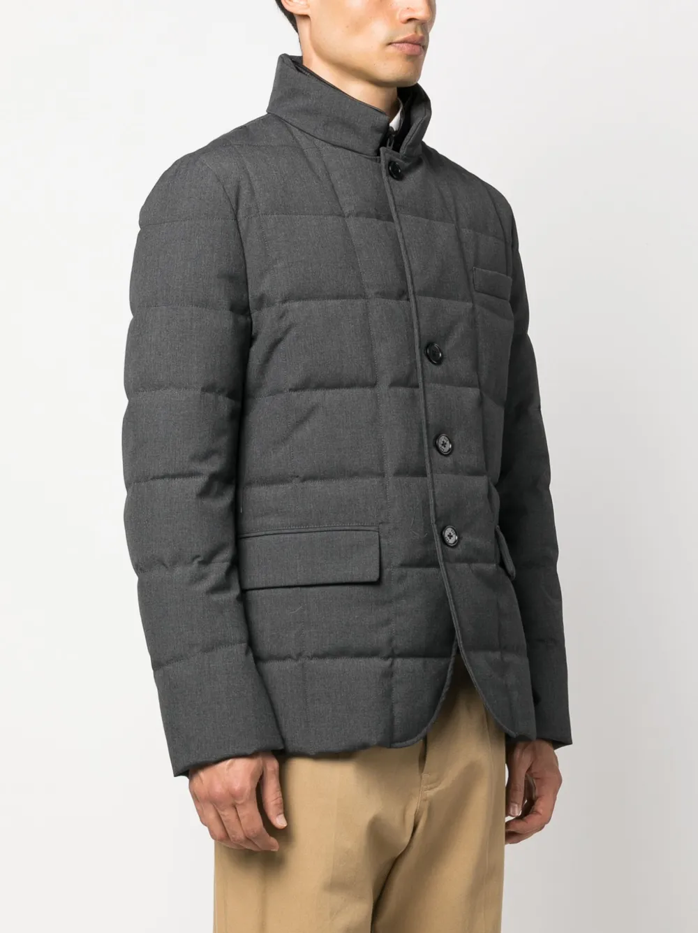 Fay high-neck Quilted Padded Jacket | Grey | FARFETCH