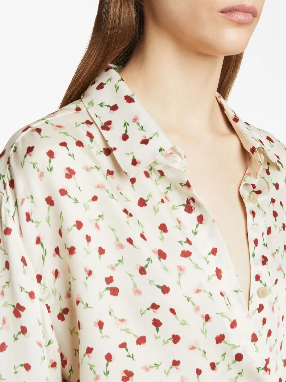 KHAITE Argo rose-print Shirt - Farfetch