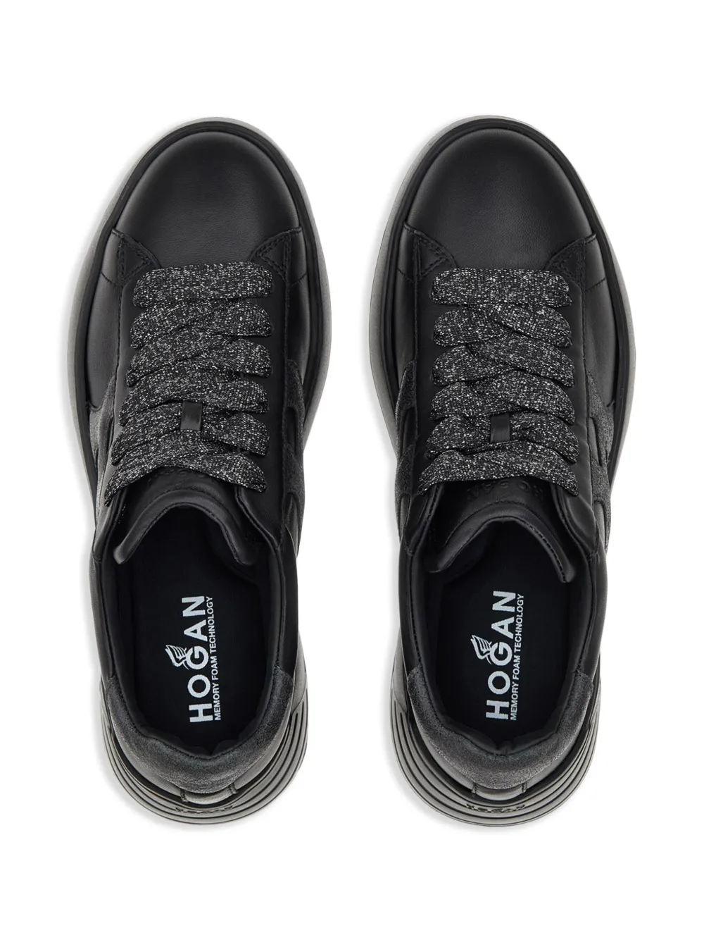 Hogan H562 Panelled lace-up Sneakers | Black | FARFETCH