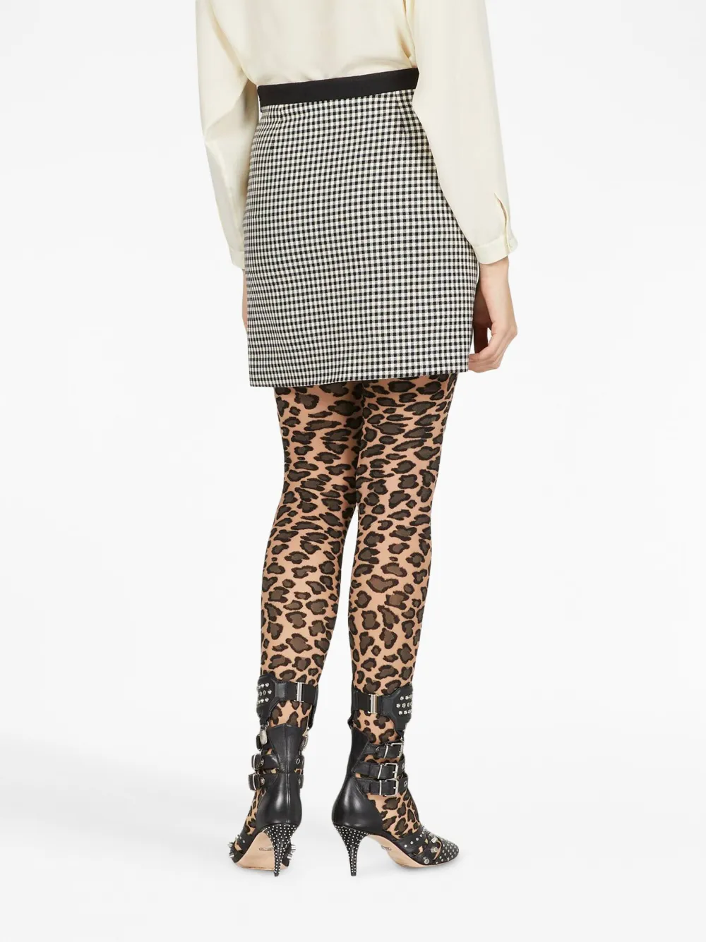 Gucci Check-print Mini Skirt In Schwarz | ModeSens