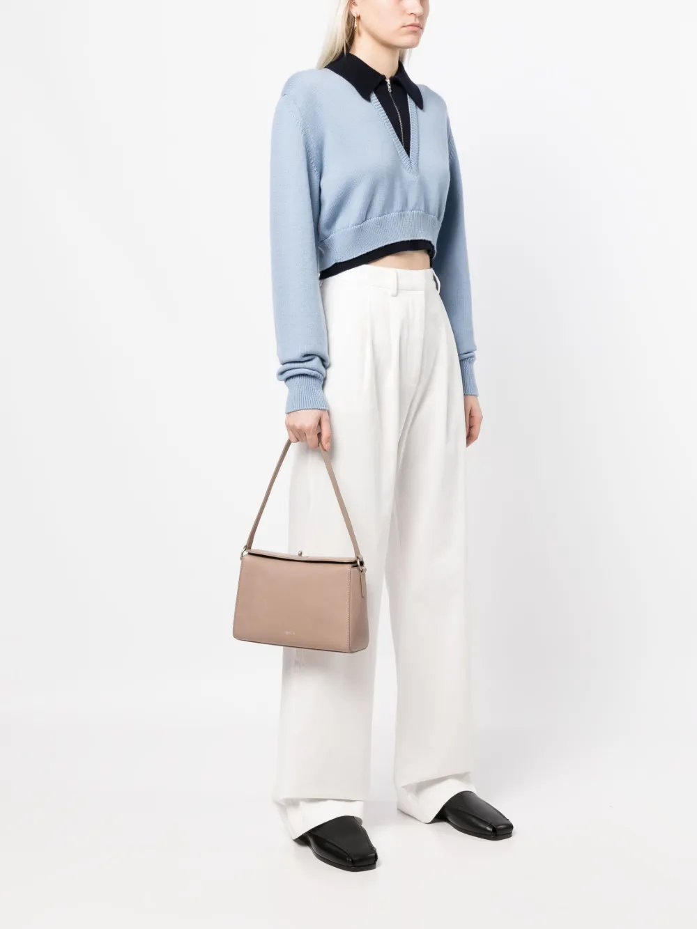 Agnès B. Rectangular Leather Shoulder Bag In Pink | ModeSens