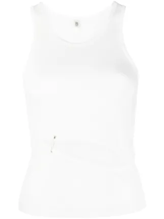 R13 cut-out Ribbed Tank Top | White | FARFETCH UK
