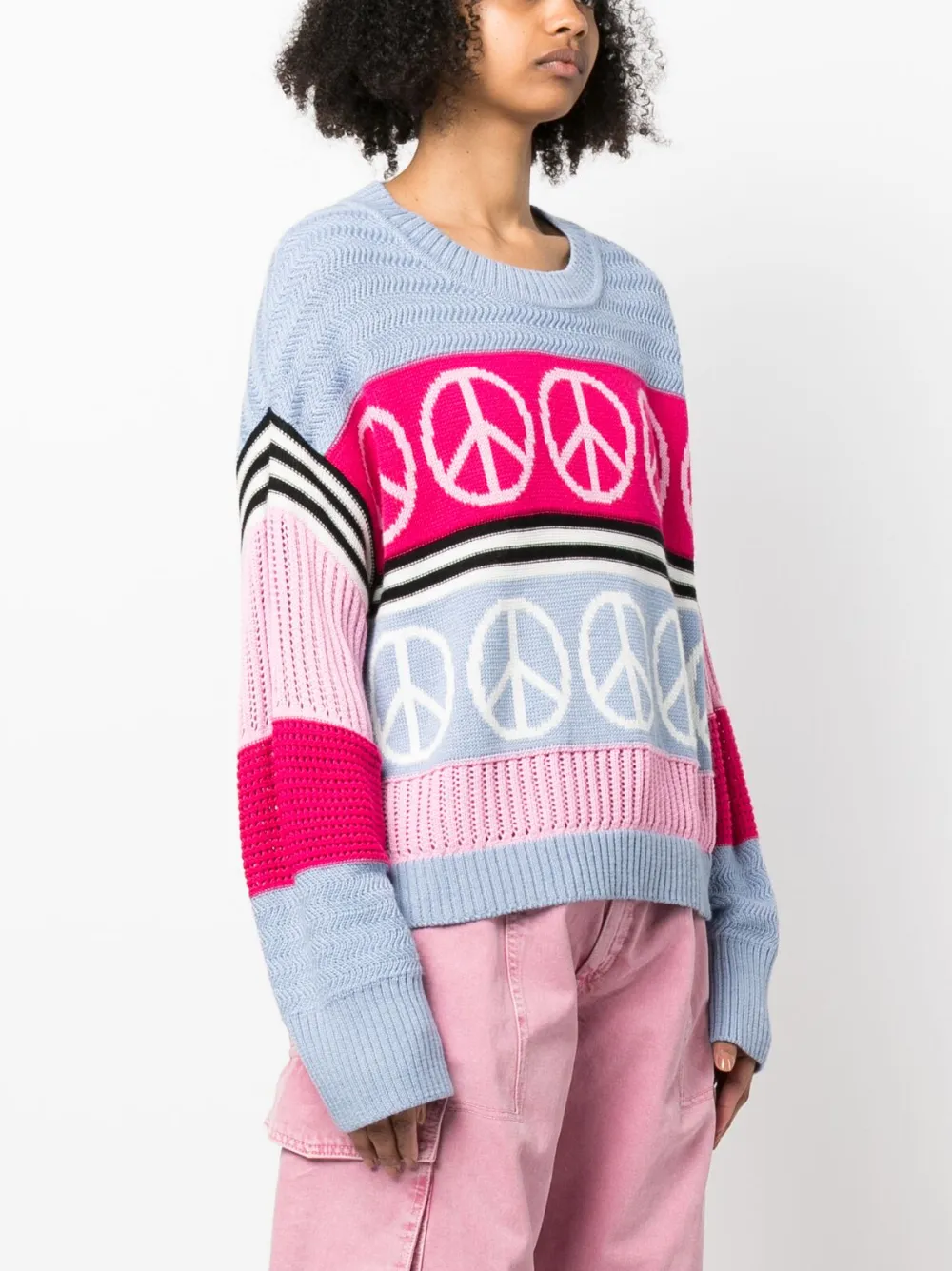 MOSCHINO JEANS peace-sign Intarsia Knit Jumper - Farfetch