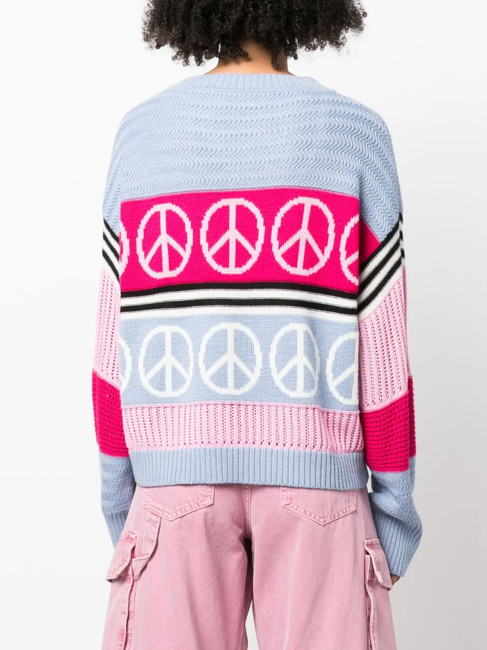 MOSCHINO JEANS peace-sign Intarsia Knit Jumper - Farfetch
