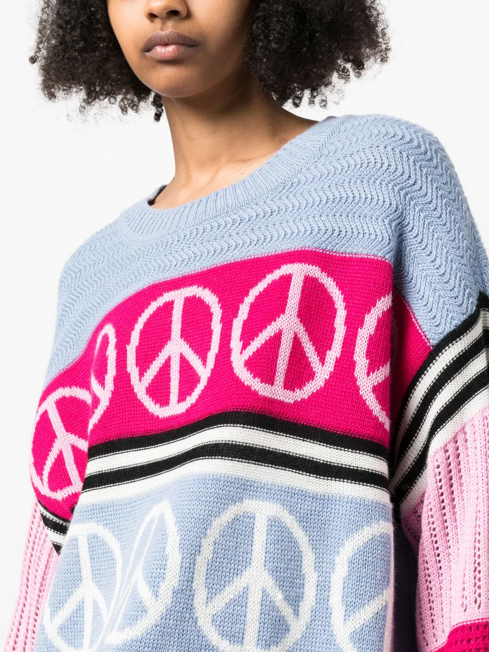 MOSCHINO JEANS peace-sign Intarsia Knit Jumper - Farfetch