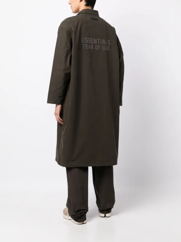 FEAR OF GOD ESSENTIALS Cotton Long Coat | Black | FARFETCH UK FEAR OF GOD ESSENTIALS Cotton Long Coat | Black | FARFETCH UK