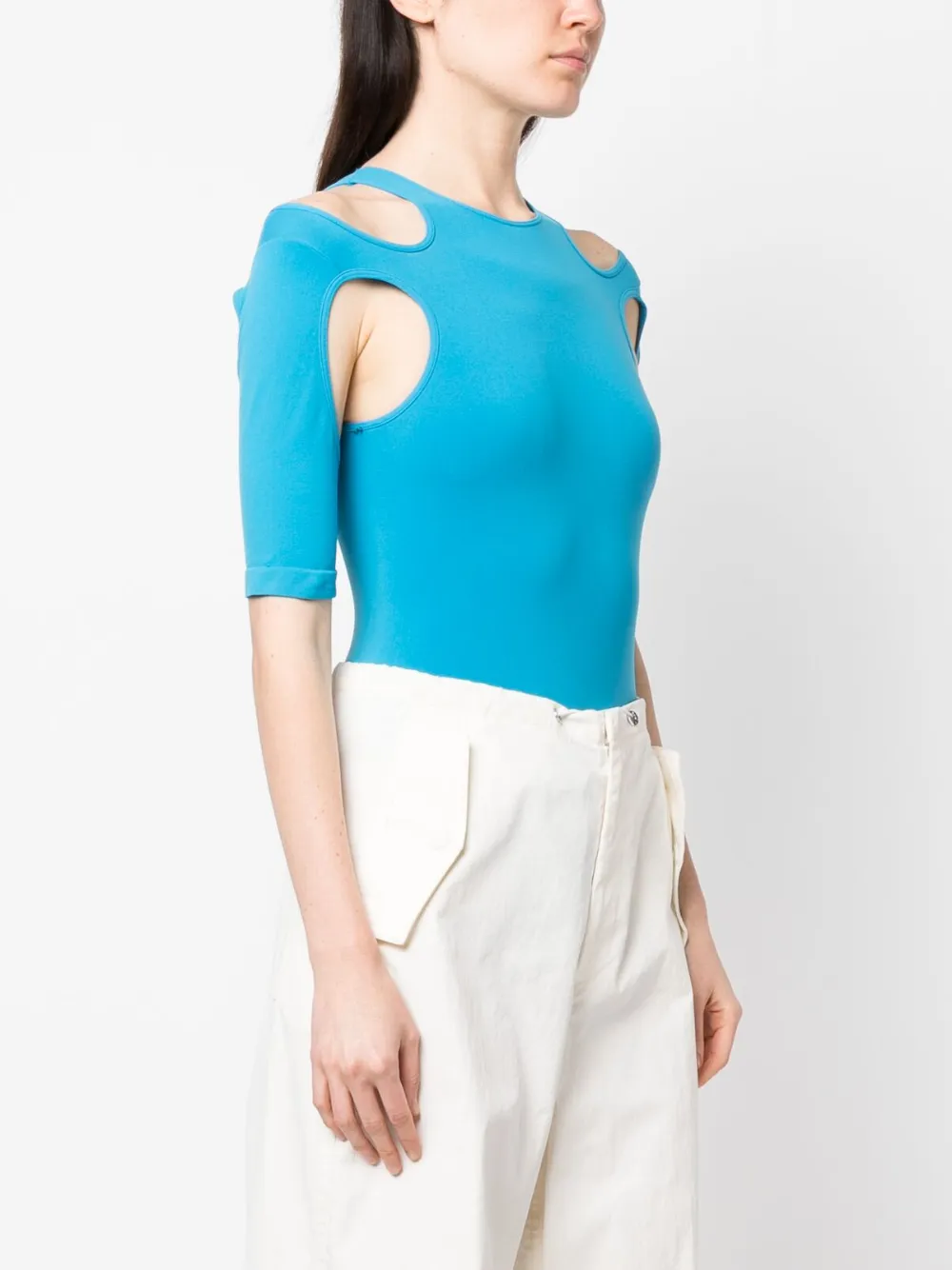 ANDREĀDAMO cut-out-detail Body Top | Blue | FARFETCH