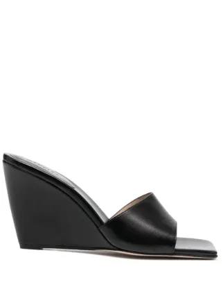 Wandler Mules Gaia 85 Mm à Semelle Compensée | Noir | FARFETCH FR