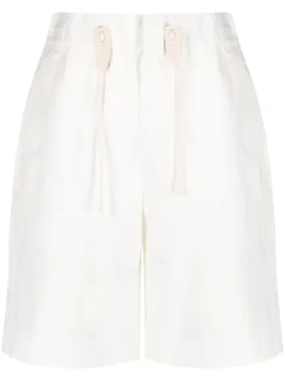 Jil Sander drawstring-waist Cotton Shorts | White | FARFETCH TW