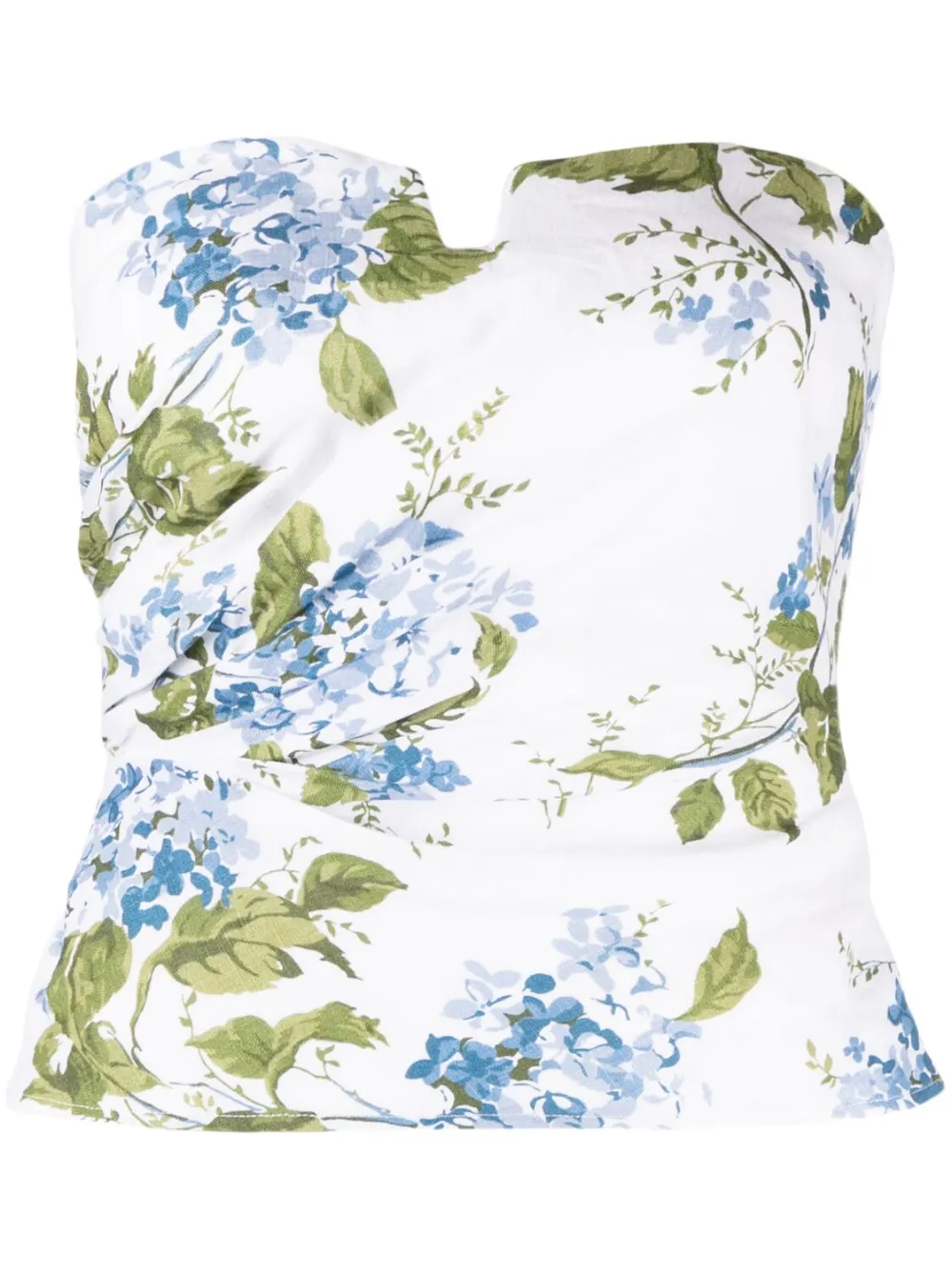 Reformation Madelyn Floral Print Linen Top Farfetch