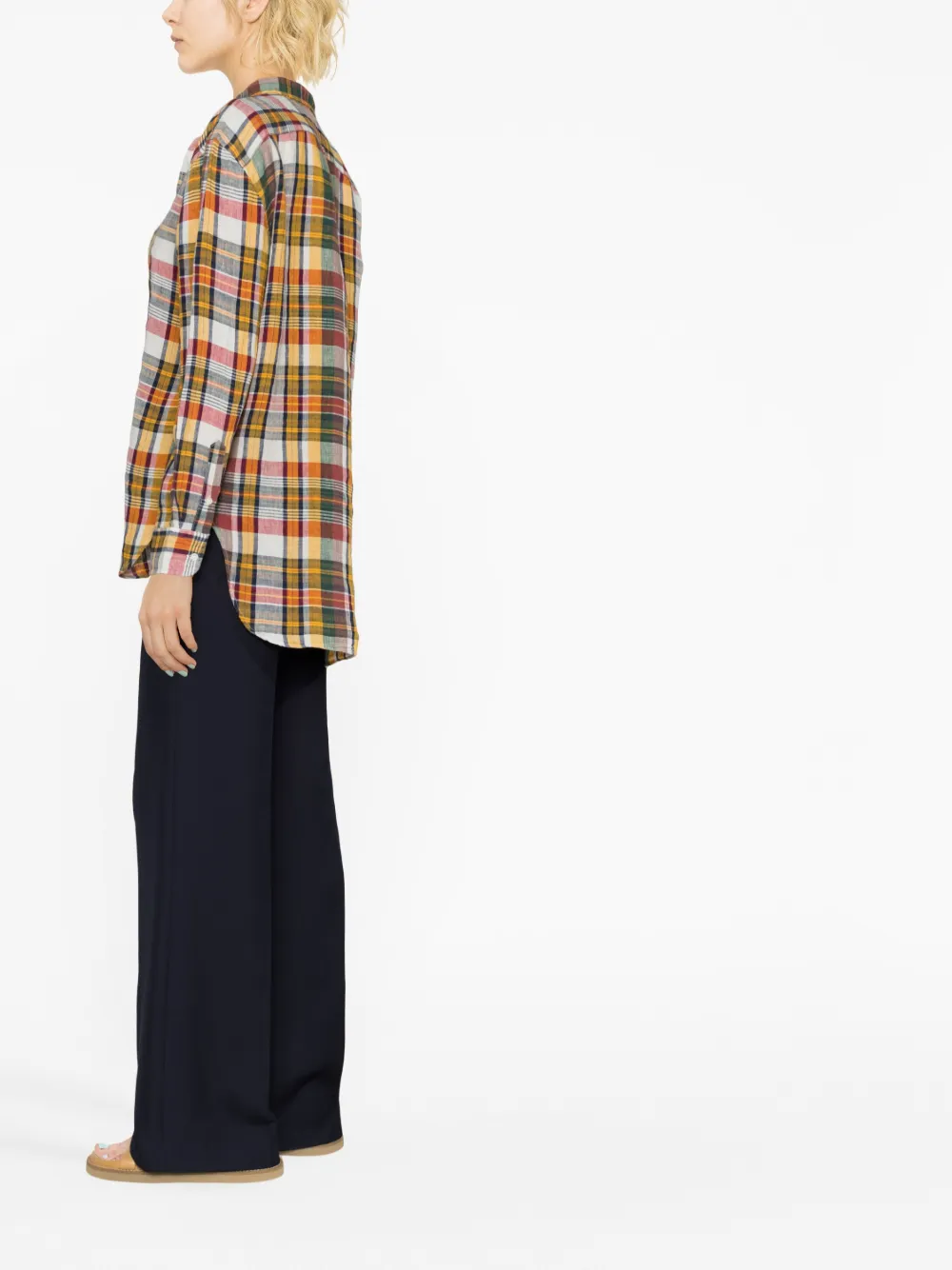 Polo Ralph Lauren Plaid long-sleeve Linen Shirt | Yellow | FARFETCH UK