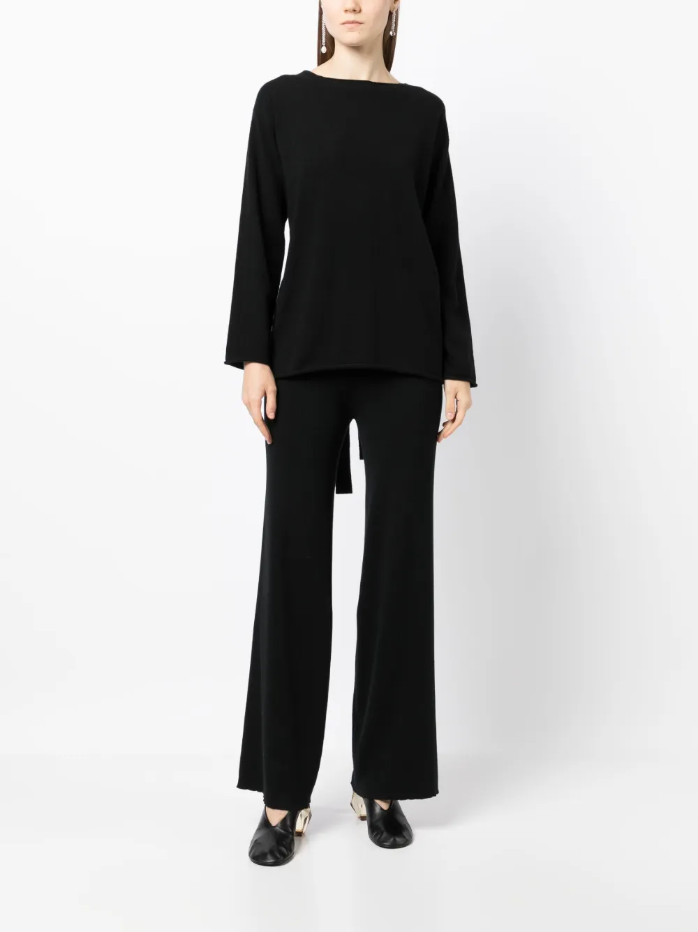 Lisa Yang tie-fastening Cashmere Top | Black | FARFETCH
