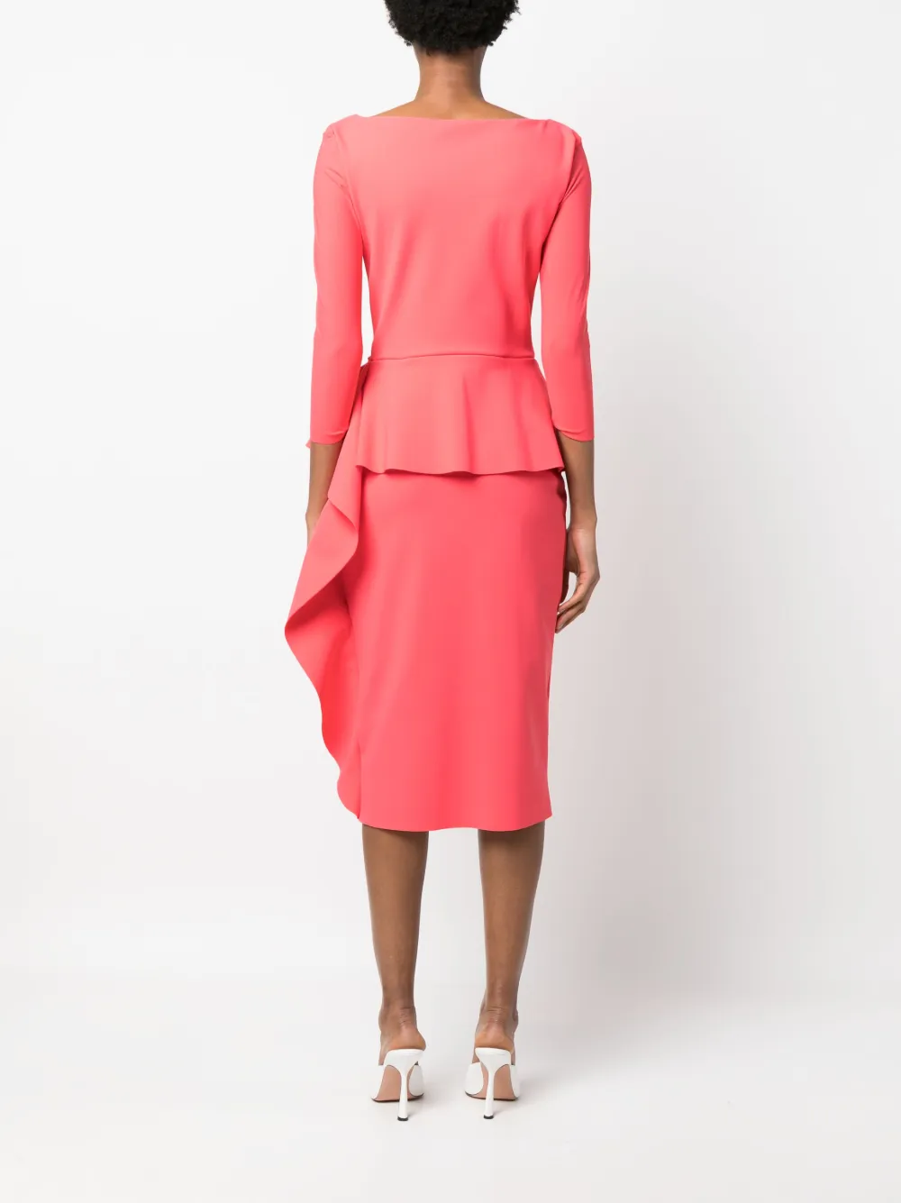 Chiara Boni La Petite Robe Margret Peplum-waist Midi Dress In Rosa ...
