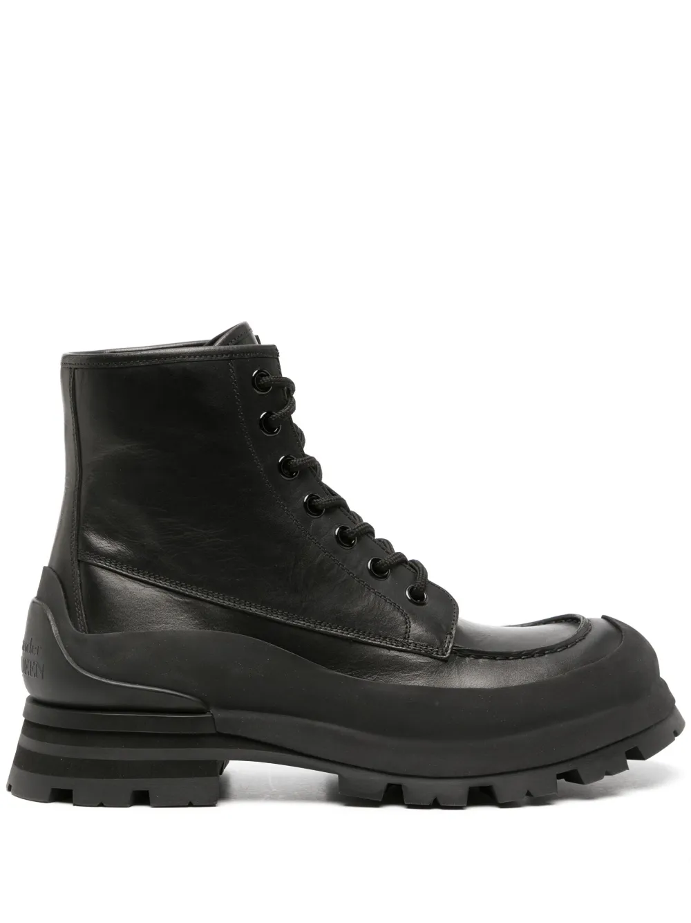 Alexander McQueen logo-embossed Leather Combat Boots - Farfetch
