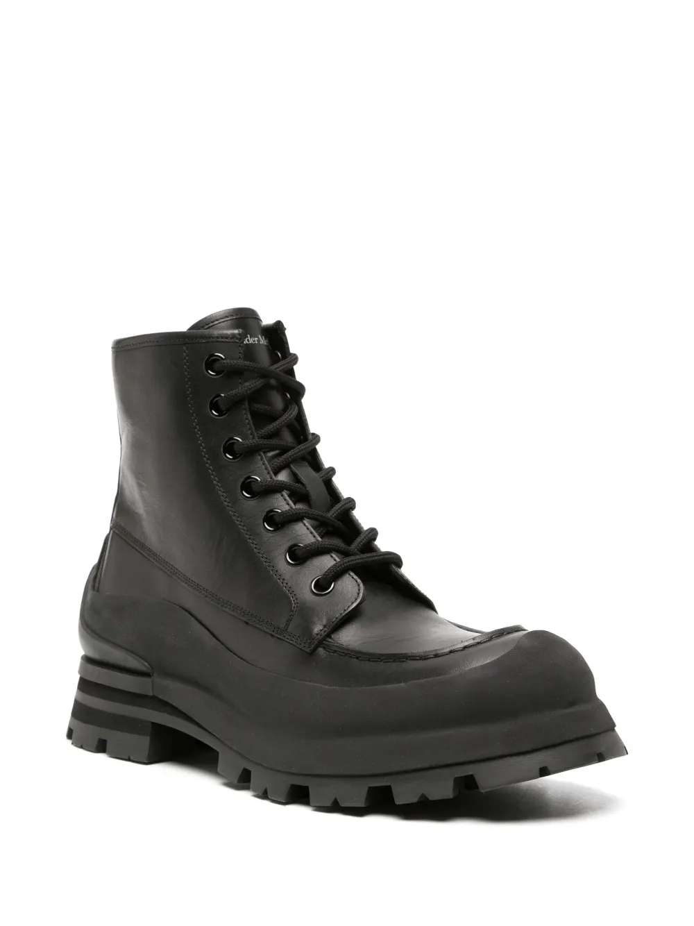 Alexander McQueen logo-embossed Leather Combat Boots - Farfetch
