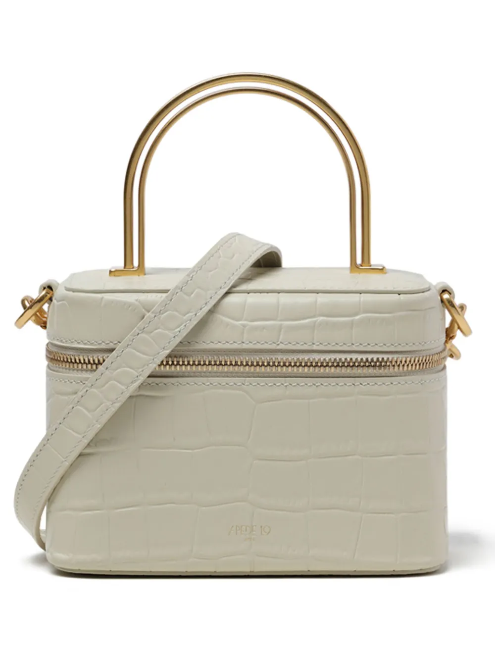 Apede Mod Crocodile-effect Shoulder Bag In Neutrals | ModeSens