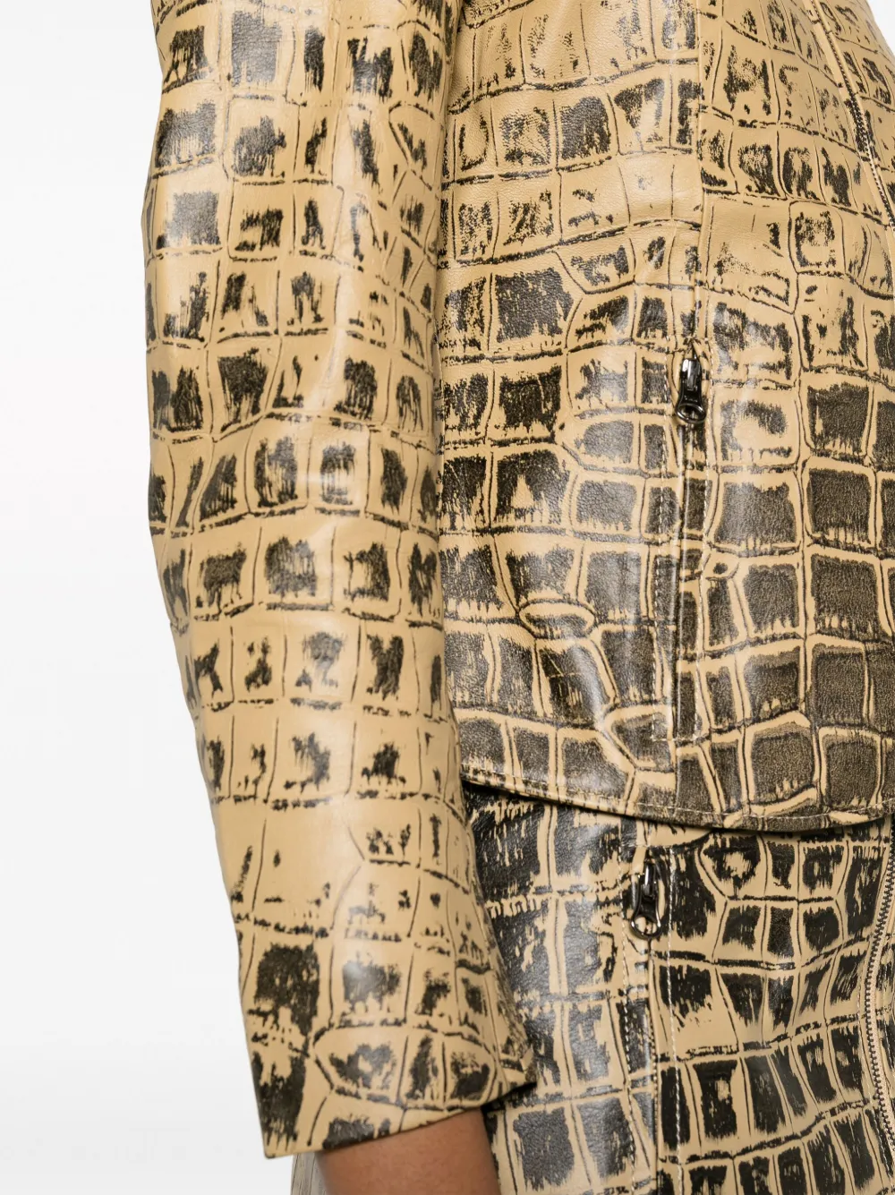 KNWLS Scythe crocodile-print Leather Jacket - Farfetch