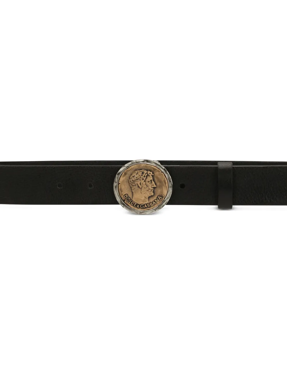 Dolce & Gabbana Coin Buckle Leather Belt | Black | FARFETCH