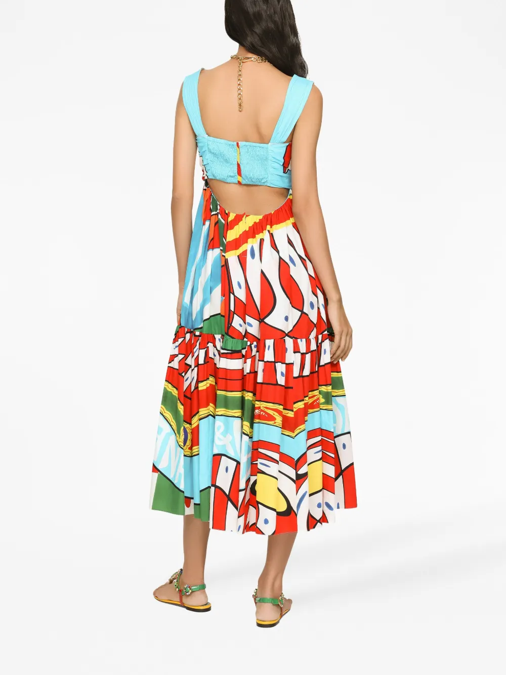 Dolce & Gabbana graphic-print Midi Dress | Orange | FARFETCH