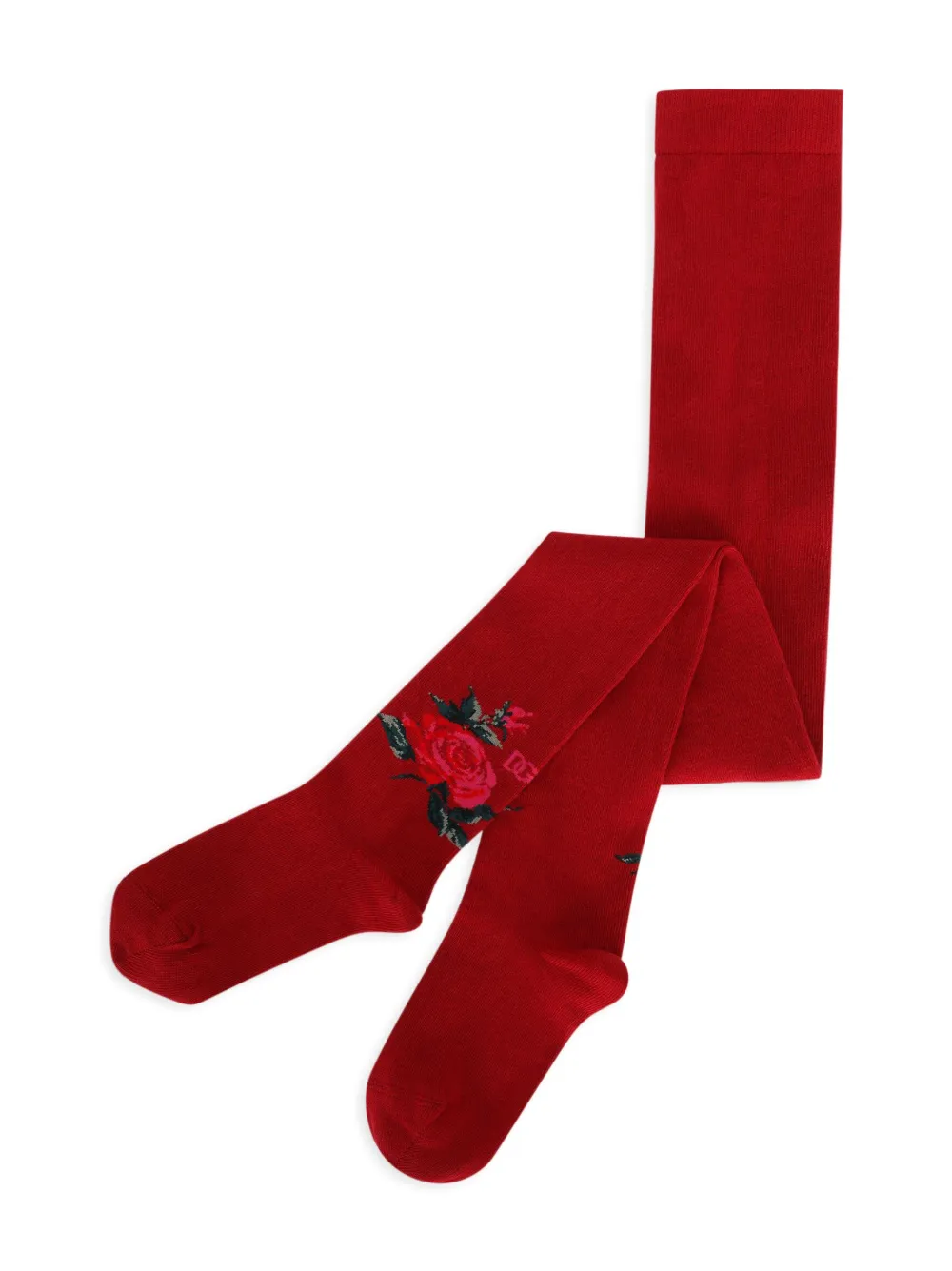 Dolce & Gabbana Kids floral-embroidered knee-high Socks | Red | FARFETCH