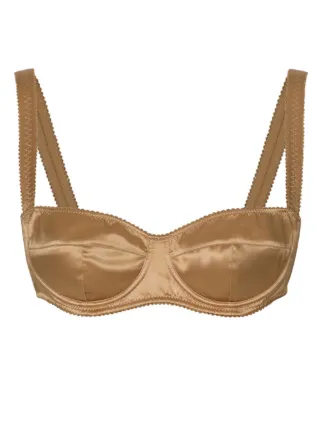 Dolce & Gabbana satin-finish balconette-style Bra | Neutrals | FARFETCH