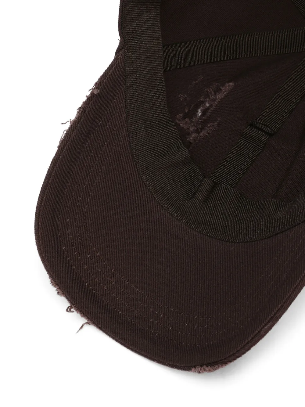 Dolce & Gabbana logo-plaque Ripped Baseball Cap | Brown | FARFETCH UK