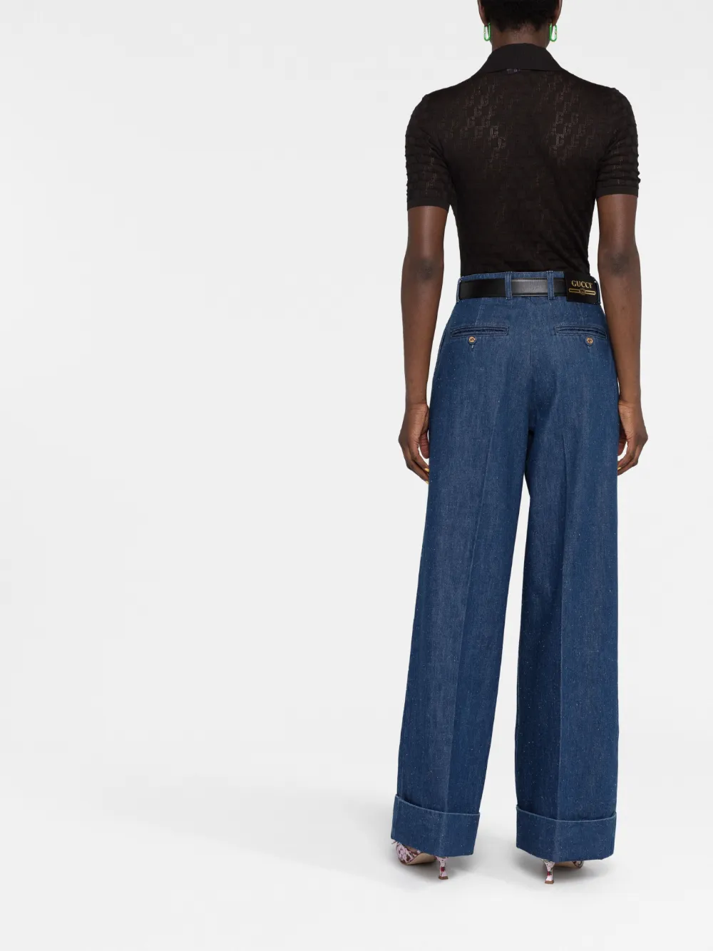 Gucci high-waist wide-leg Jeans | Blue | FARFETCH UK